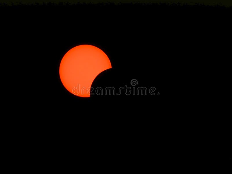 Partial Solar Eclipse. Natural Astronomical Phenomenon Stock Image ...