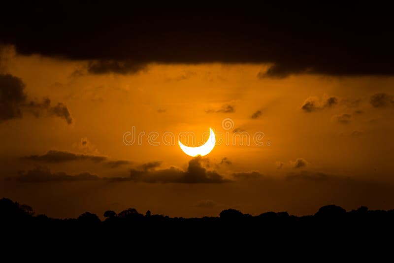 Partial Solar Eclipse of 2023 Seen from Brazil Stock Image - Image of ...