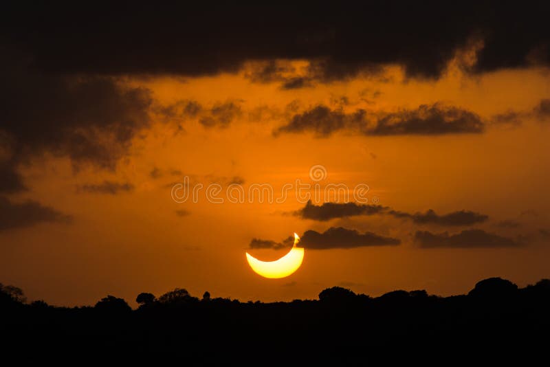 Partial Solar Eclipse of 2023 Seen from Brazil Stock Photo - Image of ...