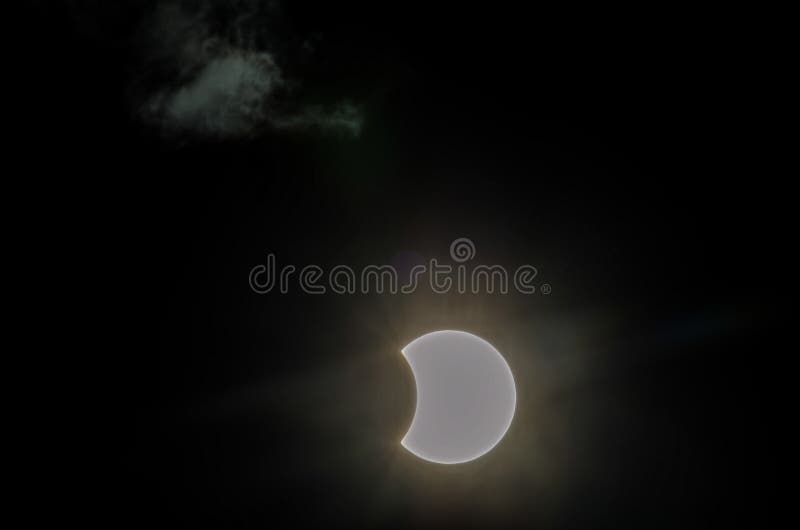 Partial Solar Eclipse stock image. Image of silhouette - 132228187