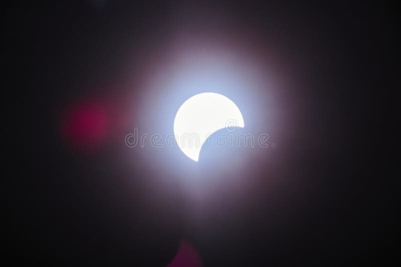 Partial Solar Eclipse Phenomenon in Spiceland, Indiana - Celestial View ...