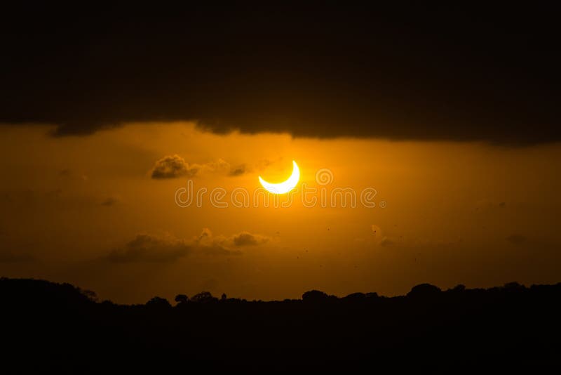 Partial Solar Eclipse of 2023 Seen from Brazil Stock Image - Image of ...