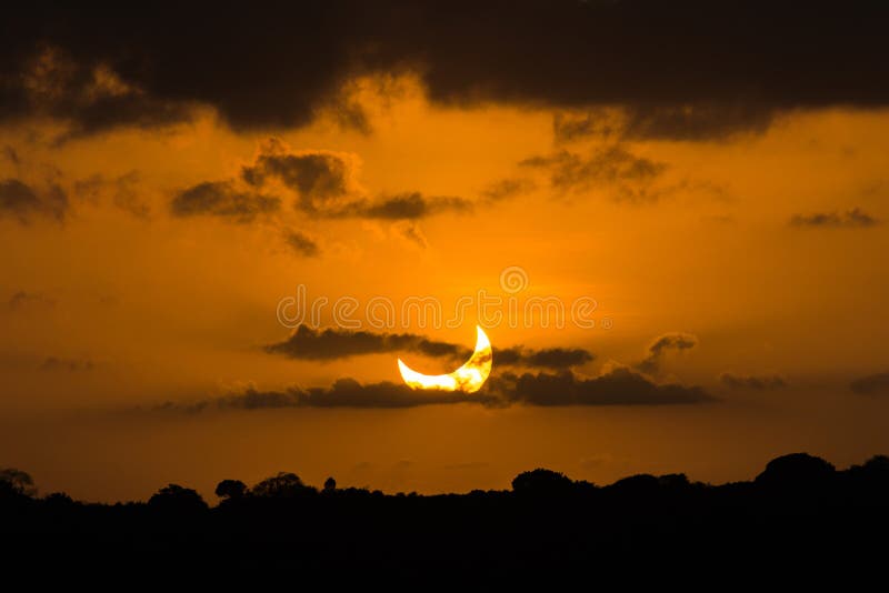 Partial Solar Eclipse of 2023 Seen from Brazil Stock Image - Image of ...