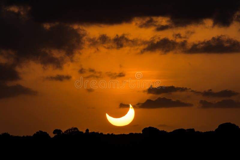 Partial Solar Eclipse of 2023 Seen from Brazil Stock Image - Image of ...