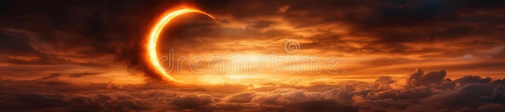 Partial Solar Eclipse with the Sun Shaped in a Crescent Stock ...