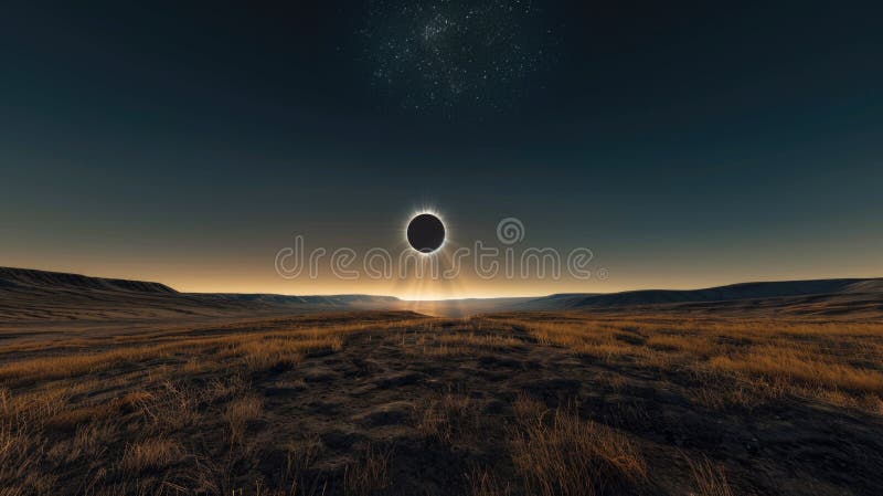 Solar Eclipse Over Field stock image. Image of lunar - 376504883