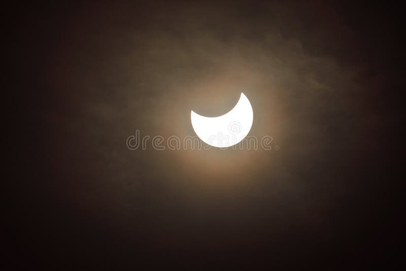 Partial Solar Eclipse, Visible from Romania. 25.10.2022 Editorial Stock ...