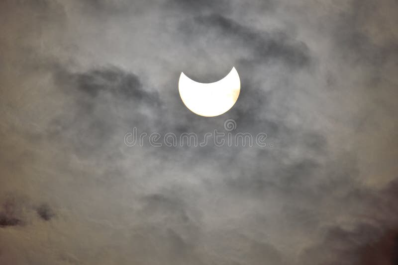 Partial Solar Eclipse, Visible from Romania. 25.10.2022 Editorial Stock ...