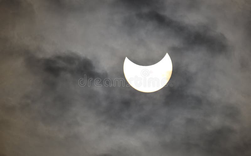 Partial Solar Eclipse, Visible from Romania. 25.10.2022 Editorial Stock ...