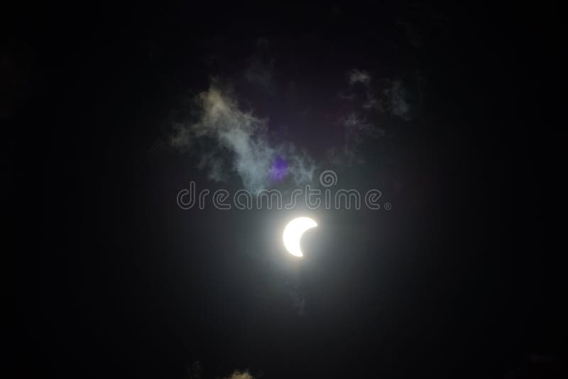 Partial Sun Eclipse on Oct 14 2023 Stock Photo - Image of black, solar ...