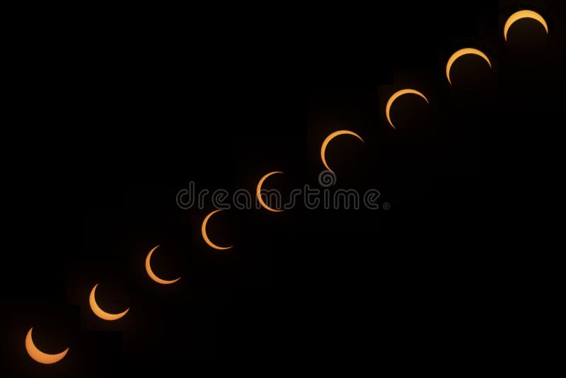 Phases of Partial Solar Eclipse Stock Image - Image of astronomy ...