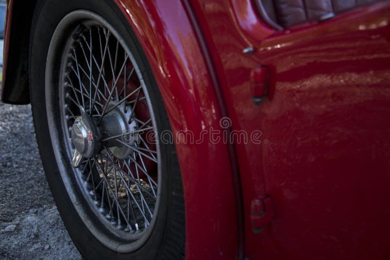 Partial View of Back of Vintage Car with Spoke Wheel Stock Image ...