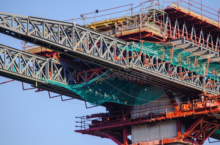 Partial View of a Bridge Structure Under Construction, Viaduct Concept ...