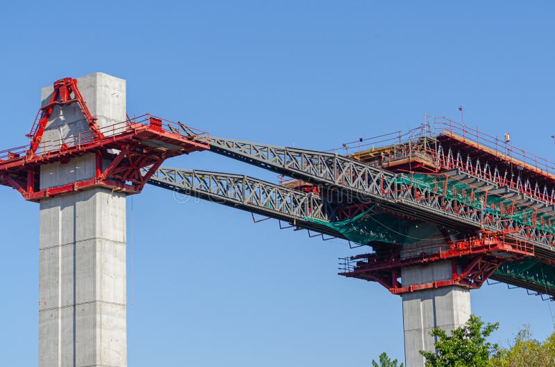 Partial View of a Bridge in Construction, Engineering Concept Stock ...