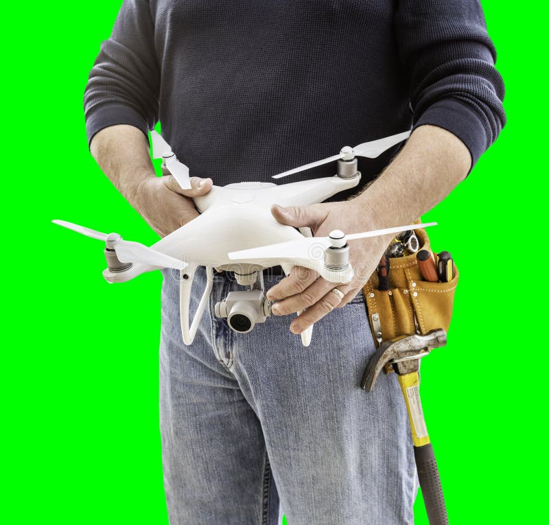 Partial View of Construction Worker Wearing Toolbelt and Holding His ...