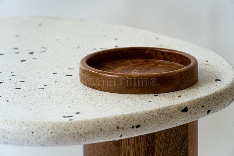 Partial View of a Decorative Half-stone Half-wooden Designed Table ...