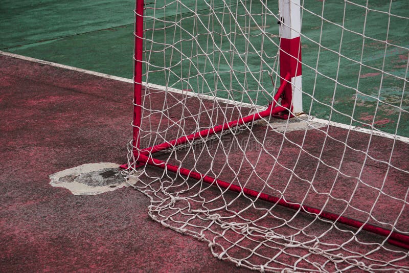 Partial View of the Empty Goal of a Street Soccer Field Stock Photo ...