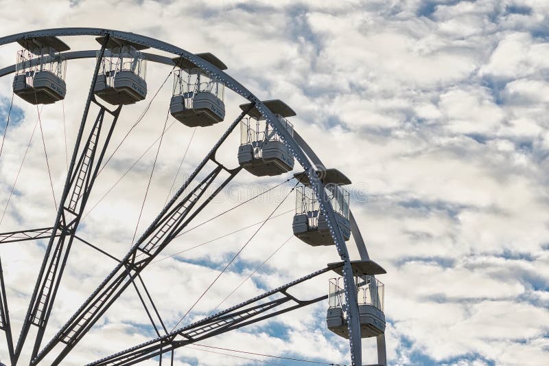 Partial View of Ferris Wheel Against Cloudy Sky in Harrogate, UK Stock ...