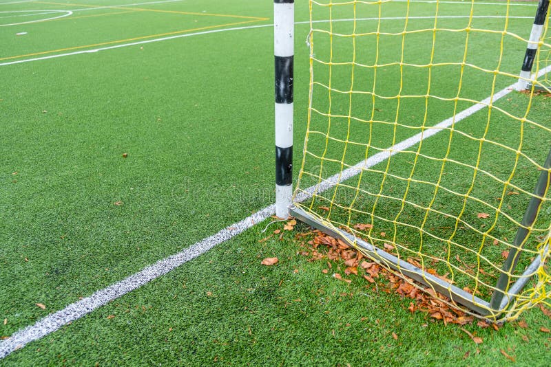 Partial View of a Goal in a 7-a-side Soccer Field Stock Illustration ...