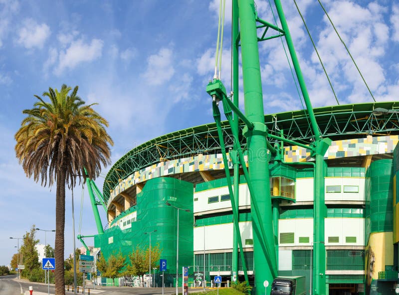 Partial View of Jose Alvalade Stadium Exterior Under the Blue Sky in ...