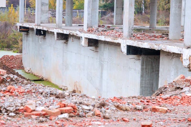 Partial View of Large Concrete Structure Under Construction Site Stock ...