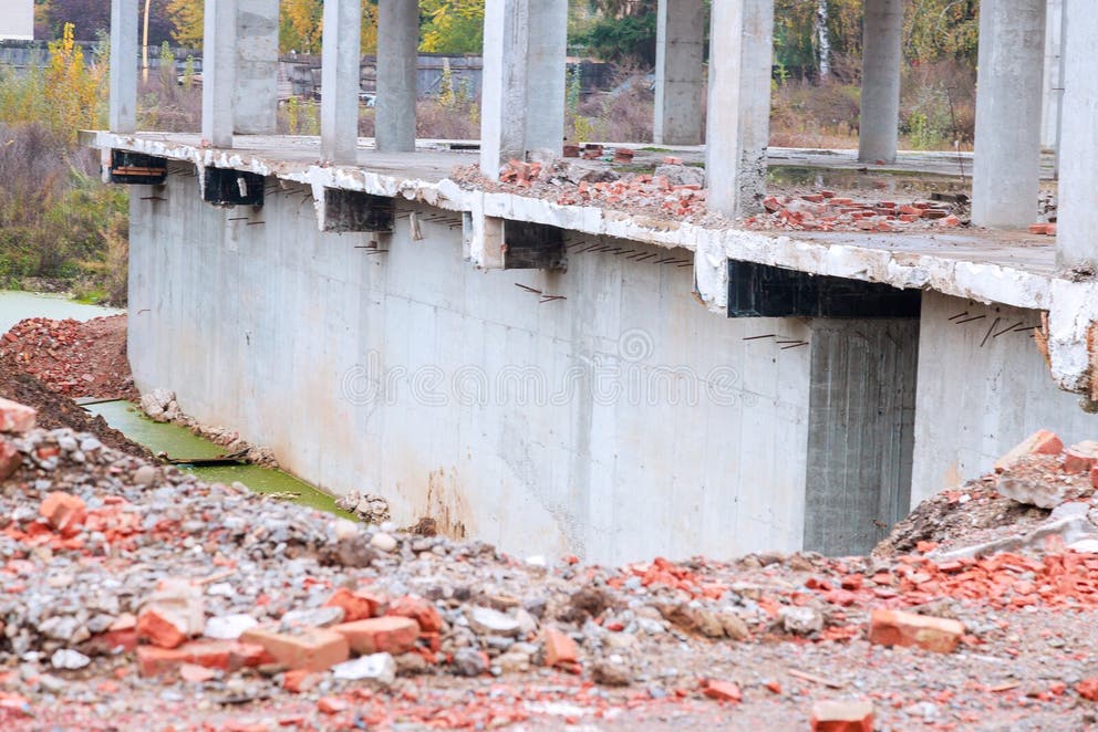 Partial View of Large Concrete Structure Under Construction Site Stock ...