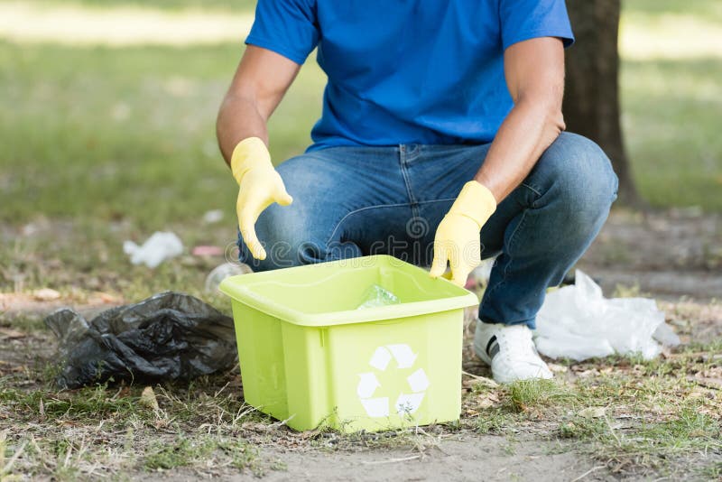 Partial View of Man Collecting Plastic Stock Image - Image of reduce ...