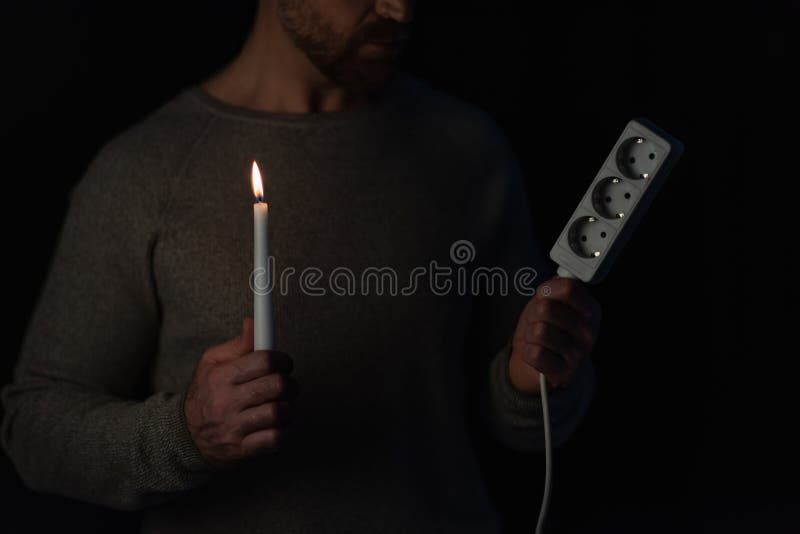 Partial View of Man Holding Socket Stock Photo - Image of energy ...