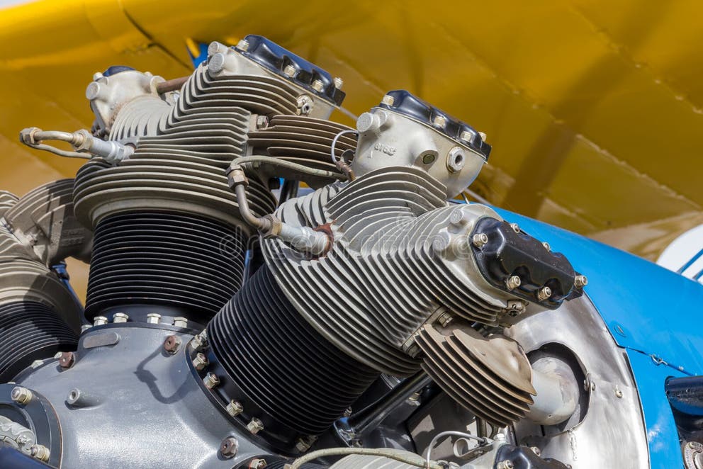 Partial View of an Old Airplane Engine Stock Image - Image of pipes ...