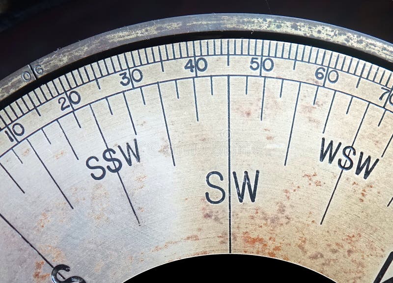 Partial View of an Old Compass Stock Photo - Image of rose, rust: 147209706