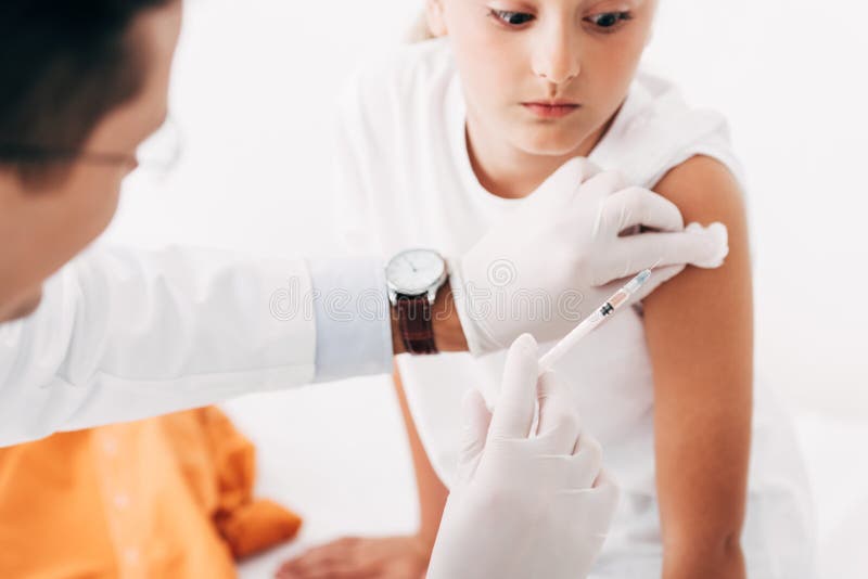 View of Pediatrist in Latex Gloves Doing Injection To Child Stock Photo ... View of Pediatrist in Latex Gloves Doing Injection To Child Stock Photo ...