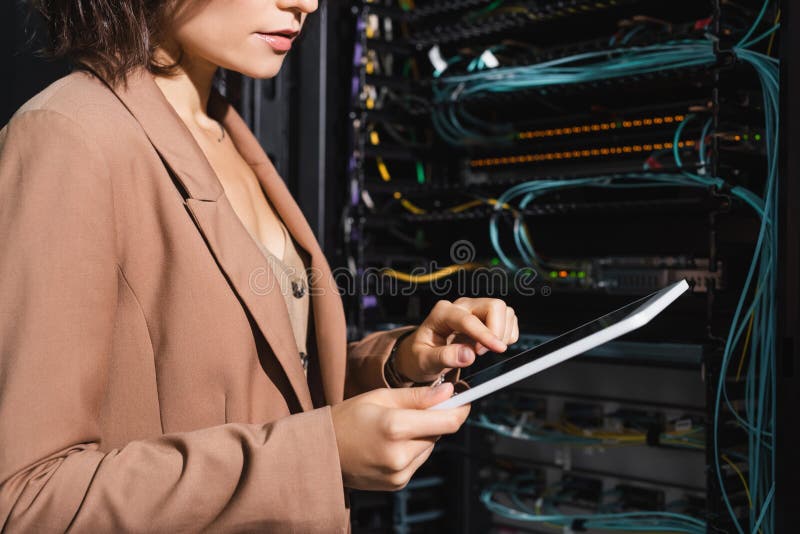 Partial View of Programmer Using Digital Stock Photo - Image of cyber ...