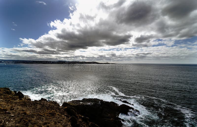 Partial View of the Ria De La Coruna on the Spanish Atlantic Coast ...