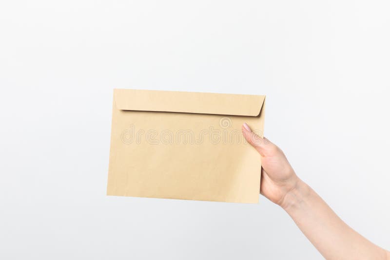 Partial View Woman Holding Blank Kraft Envelope Hand White Stock Photos ... Partial View Woman Holding Blank Kraft Envelope Hand White Stock Photos ...