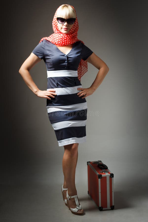 Partial View of Woman Holding Retro Suitcase Isolated on Grey Stock ... Partial View of Woman Holding Retro Suitcase Isolated on Grey Stock ...