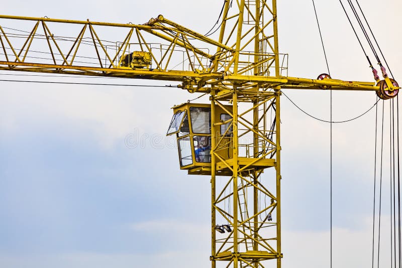 Crane Operating by Lifting and Moving an Heavy Electric Generator Stock ...