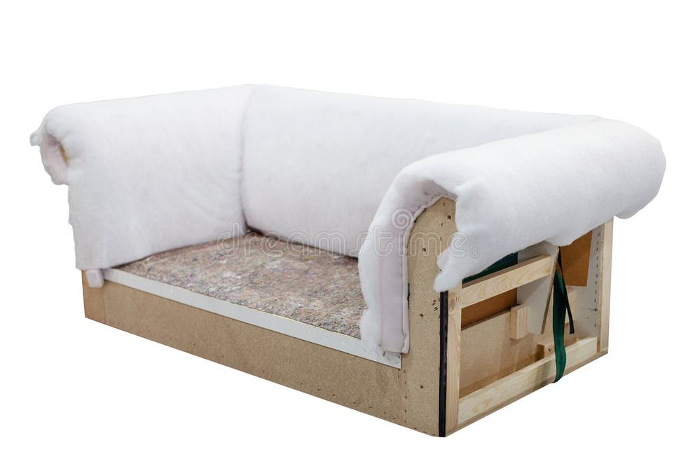 Partially Assembled Sofa Frame with Padding Stock Image - Image of ...