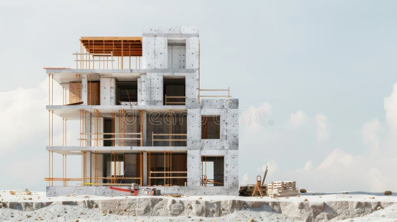 A Partially Built Building with Visible Construction Materials and ...