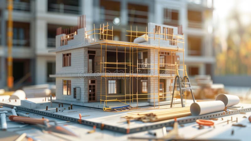 A Partially Built Building with Visible Construction Materials and ...