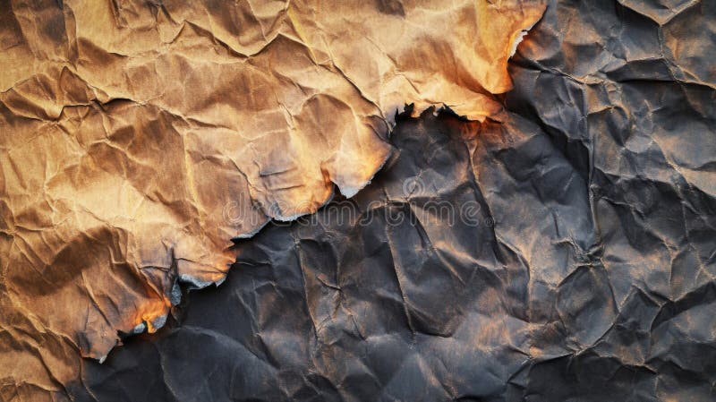 Partially Burned and Crumpled Brown Paper Stock Illustration ...