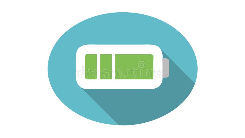 Partially Charged Green Battery Power Level Icon, Vector Design ...
