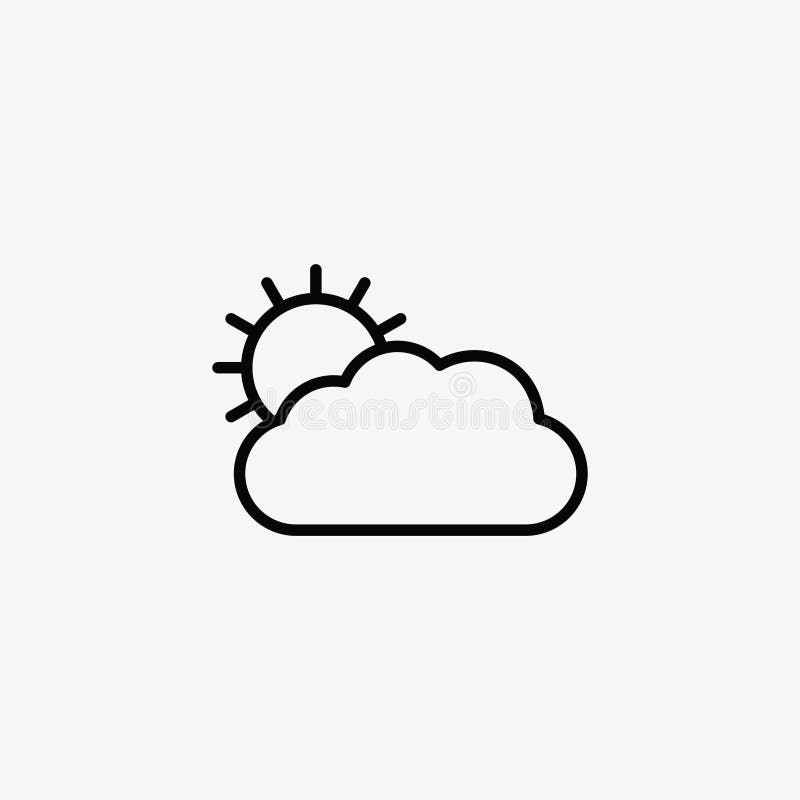 Partially Cloudy Vector Icon Set Stock Vector - Illustration of solid ...