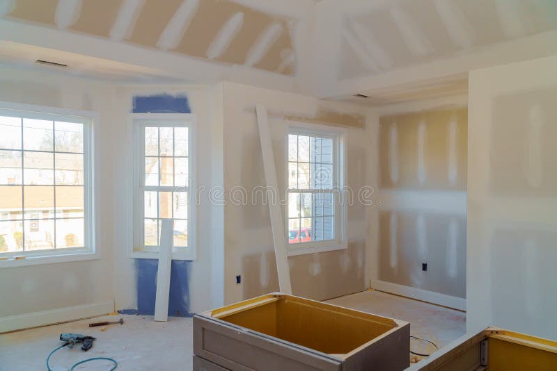 Partially Completed Interior Remodel Room Under Construction with ...