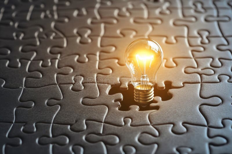 A Partially Completed Puzzle is Missing One Piece, Which is Replaced by ...