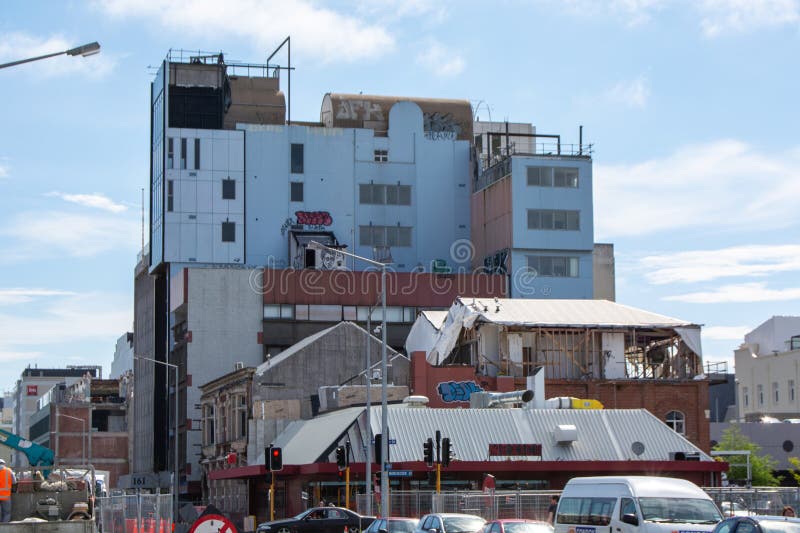 Urban Demolition and Construction Scene Stock Image - Image of vehicle ...