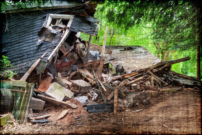 Partially Demolished House stock image. Image of damage - 164747627