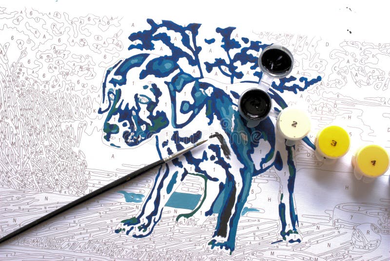 Puppy in progress. editorial stock image. Image of drawing - 179070924