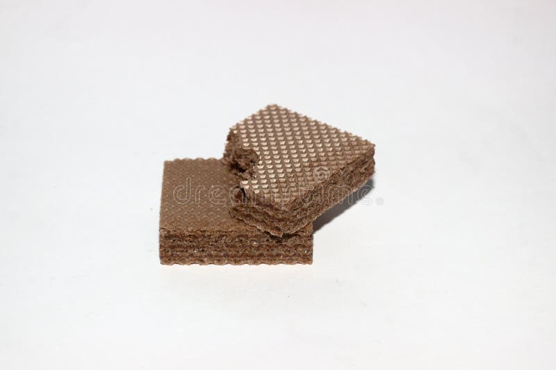 Partially Eaten Square Chocolate Wafer Stock Photo - Image of cookie ...