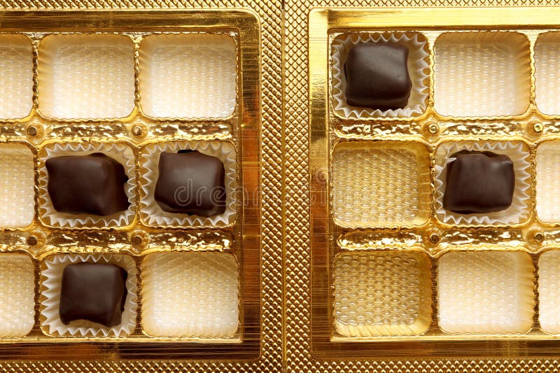 Partially Empty Box of Chocolate Candies As Background Top View Stock Image Image of decoration design 272424769