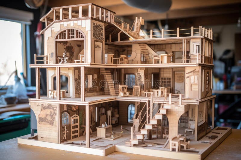 Partially Printed House Showing Construction Progress Stock ...